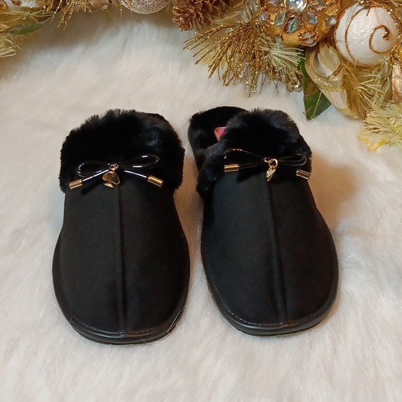 kate spade | Shoes | Kate Spade Lacey Black Faux Fur Sippers | Poshmark